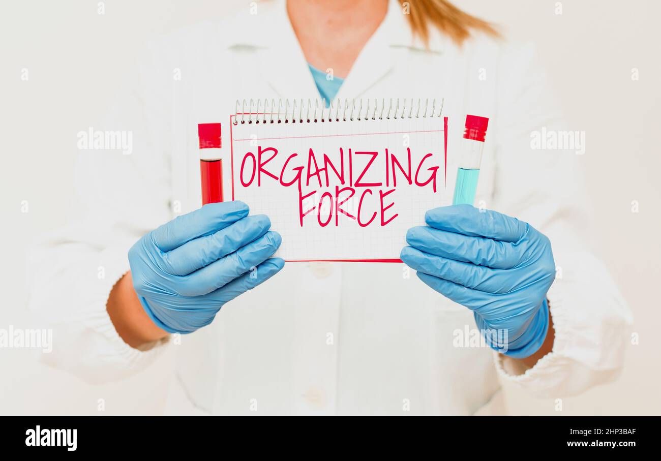 Inspiration showing sign Organizing Force, Business approach being ...