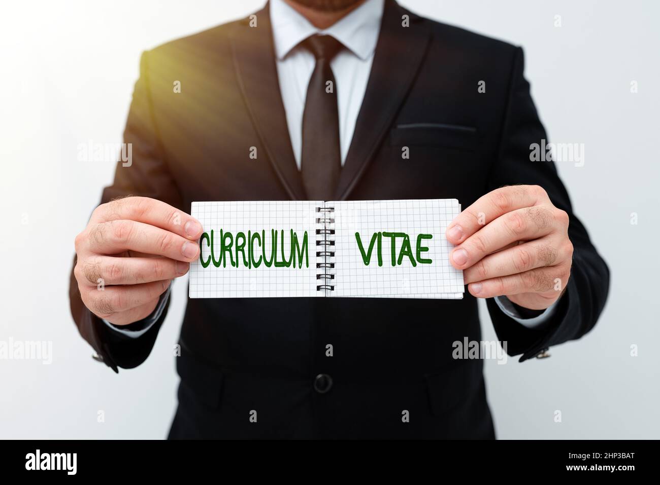 Sign displaying Curriculum Vitae, Business showcase overview of person ...