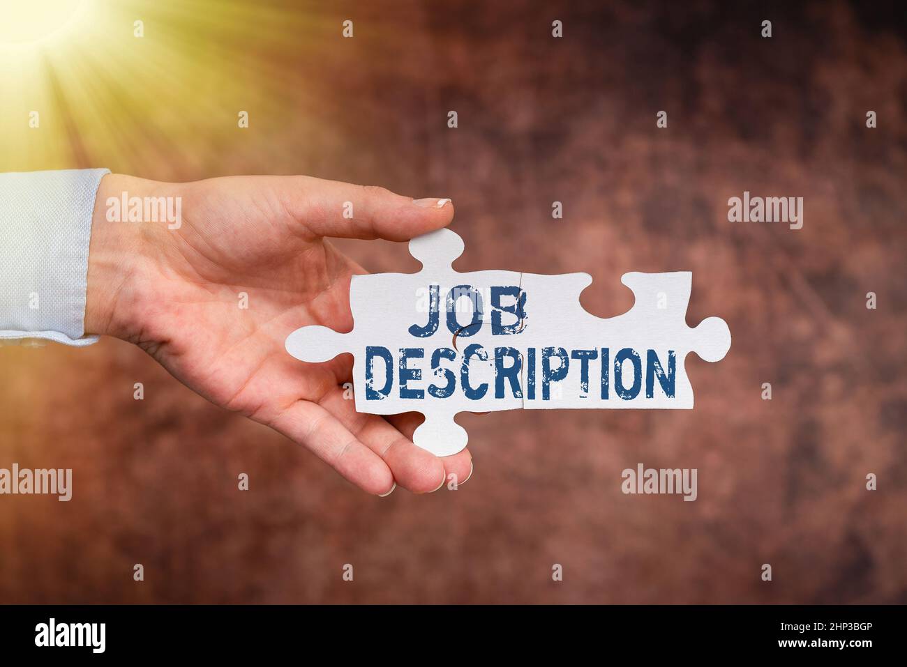 Hand writing sign Job Description, Business approach A document that ...