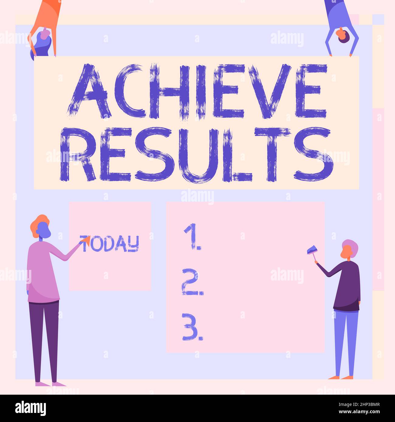 Conceptual display Achieve Results, Business overview to target and ...