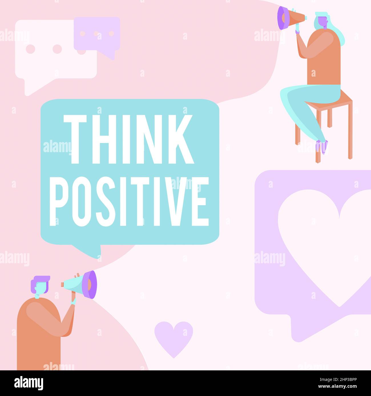 Text showing inspiration Think Positive, Business approach creating ...
