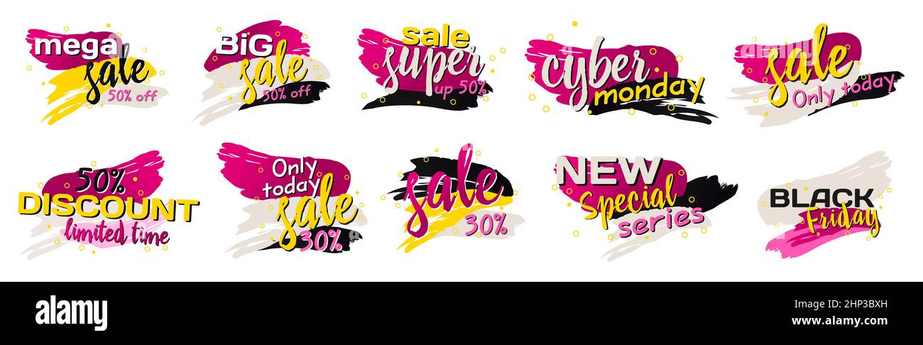 Set of web templates, discount advertising background - Vector ...