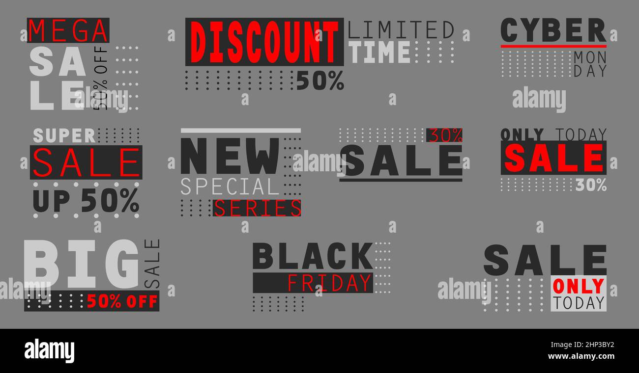 Set of web templates, discount advertising background - Vector ...