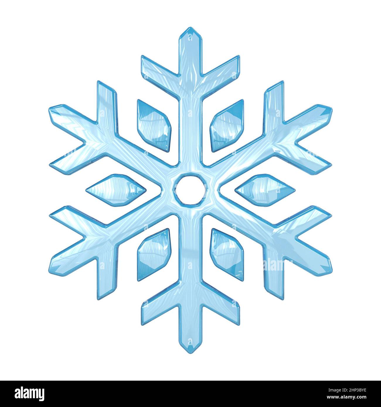 Christmas snowflake bold 3D rendering illustration isolated on white ...