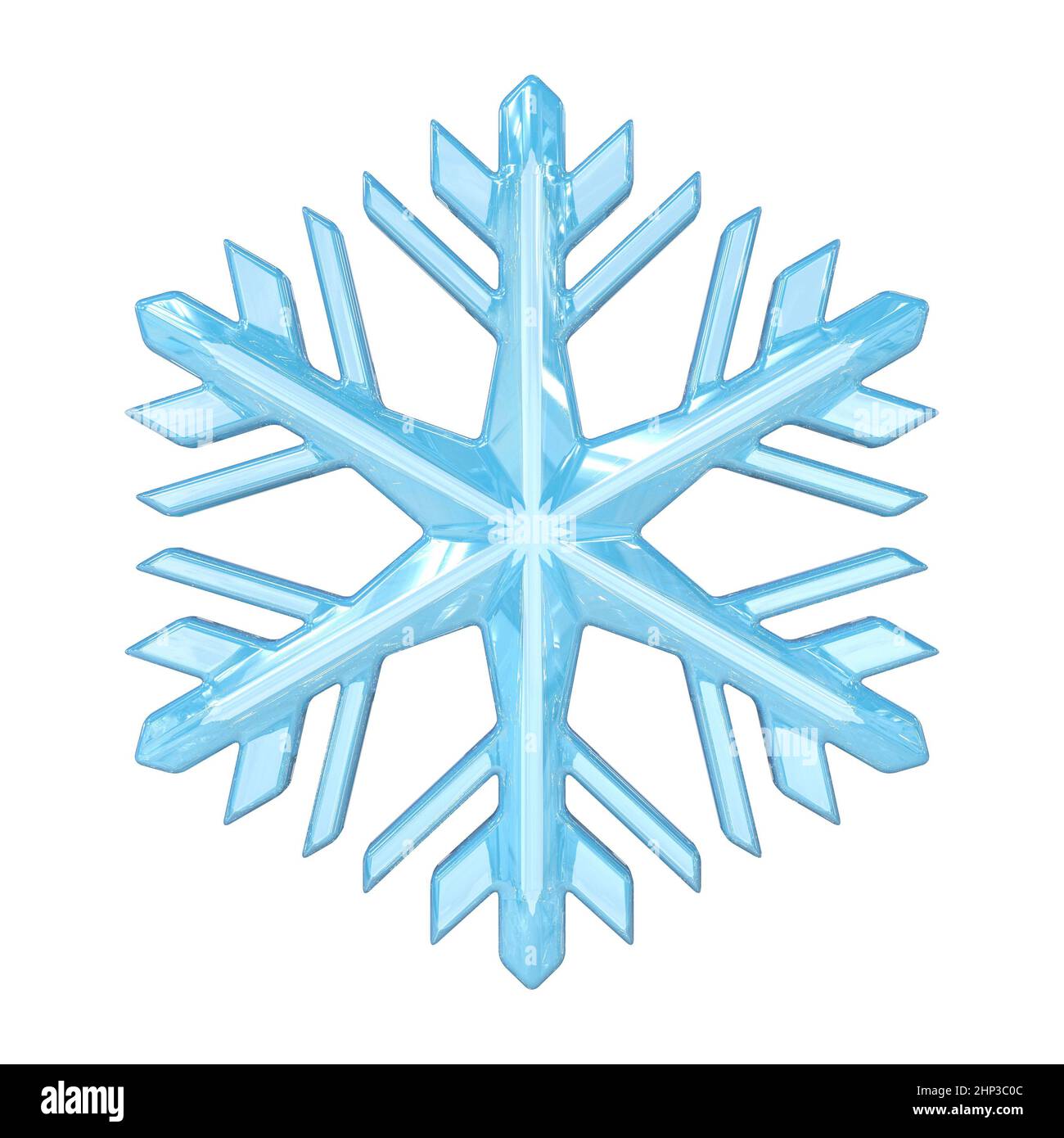 Christmas snowflake detailed 3D rendering illustration isolated on ...