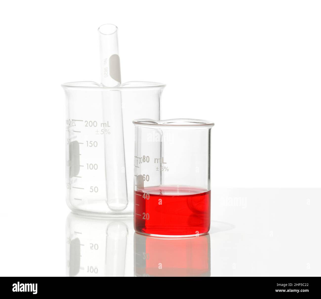 Closeup chemical ingredient on white laboratory table. Potassium ...