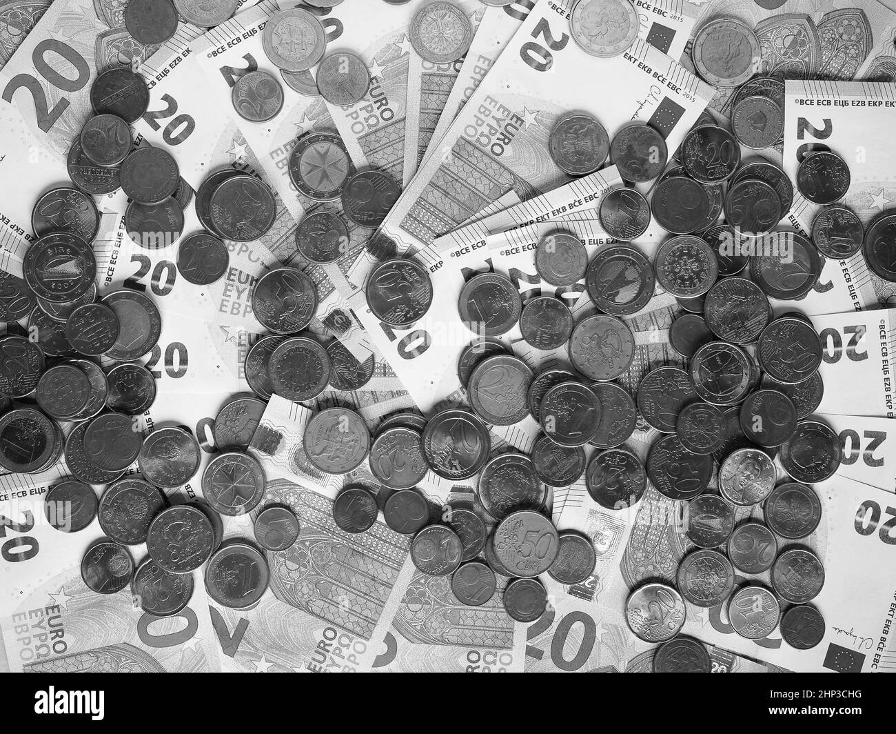 European union banknotes Black and White Stock Photos & Images - Alamy