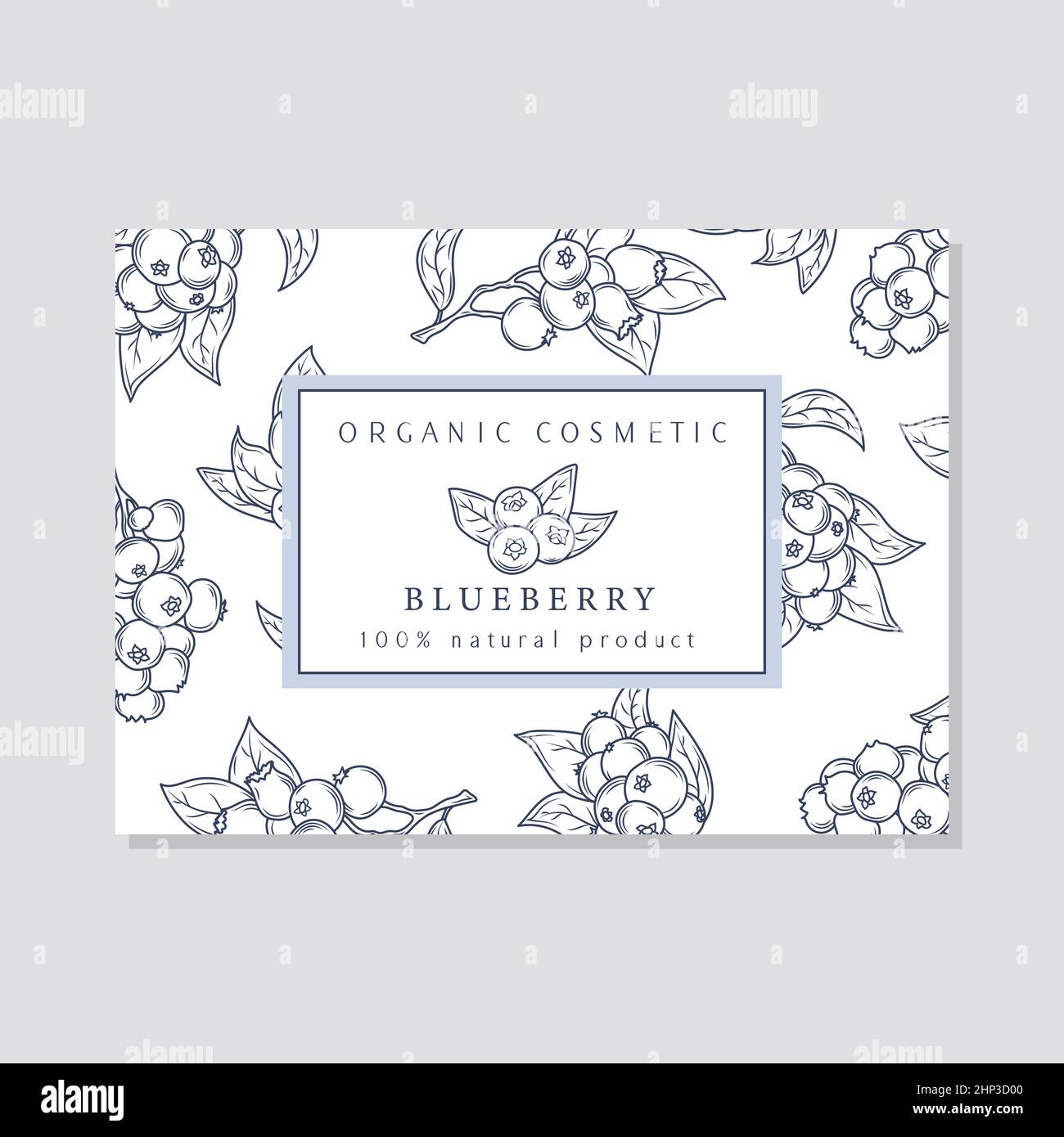 Blueberry Ripe berries. Template for product label, cosmetic packaging ...