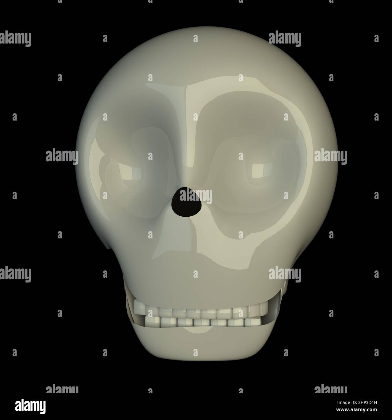 Shiny skull over black background, 3d rendering Stock Photo - Alamy
