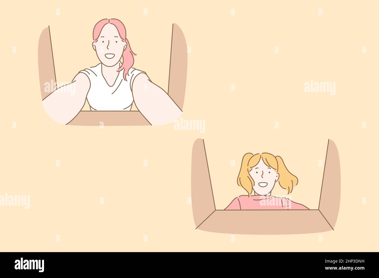 Fascinated child Stock Vector Images - Alamy