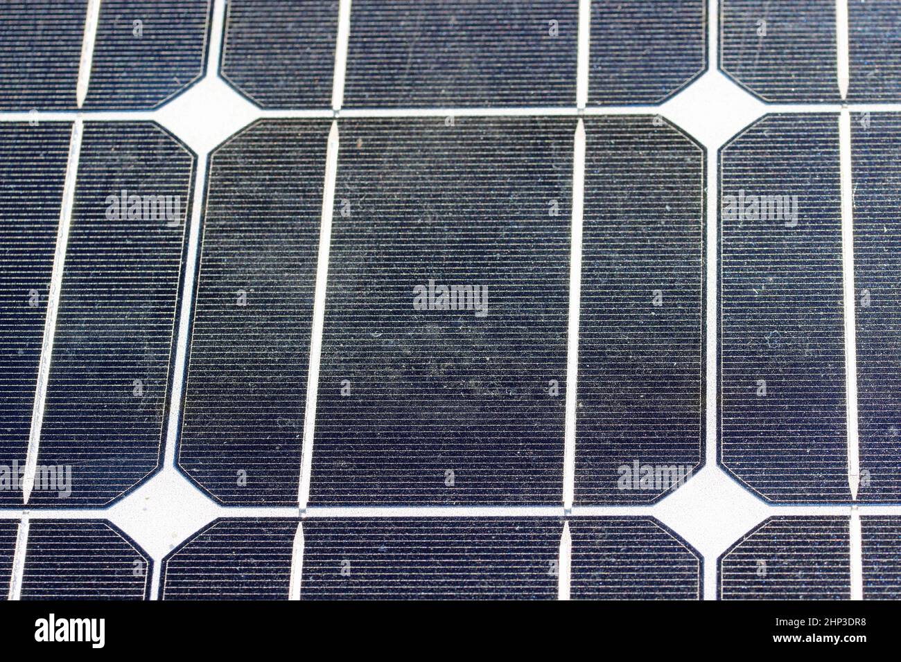 Roof mounted solar photo voltaic electric generator cell panel in close ...