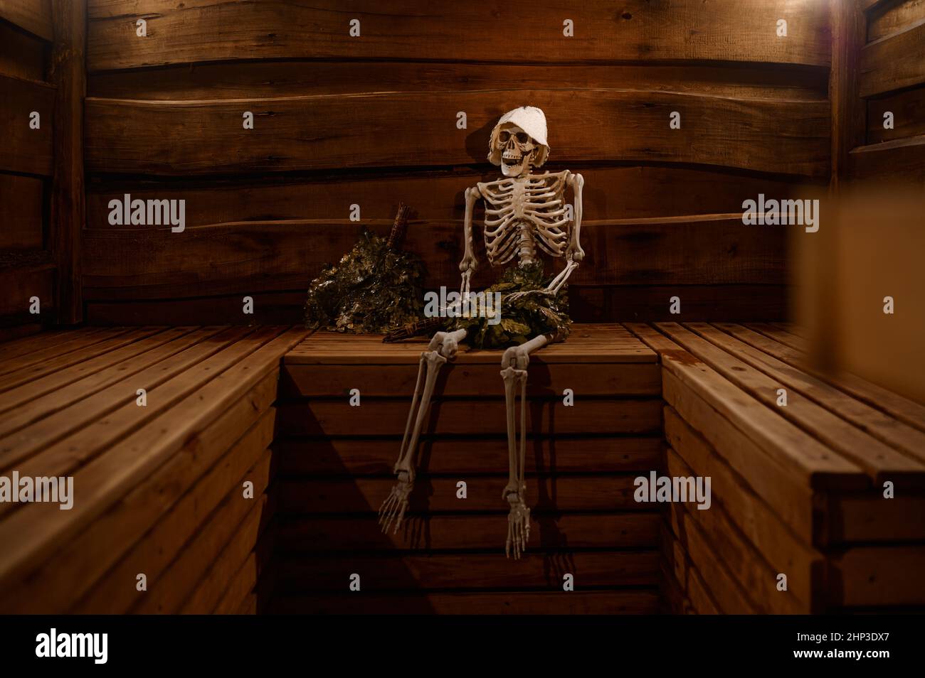 Skeleton Sitting On Bench Waiting