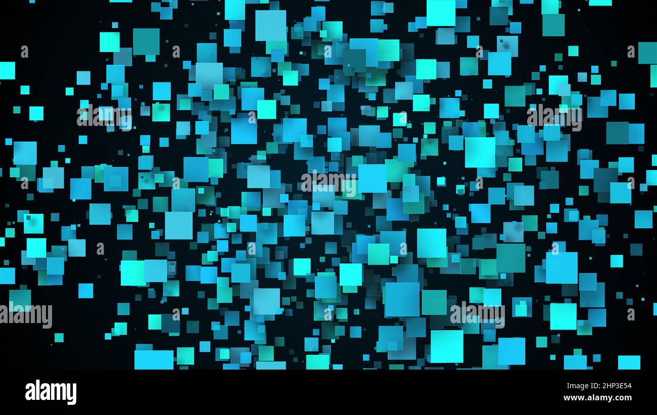 Geometric wave from scattering 3d render cubes. Digital futuristic ...