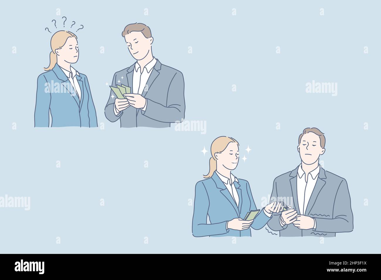 Money greedy woman Stock Vector Images - Alamy