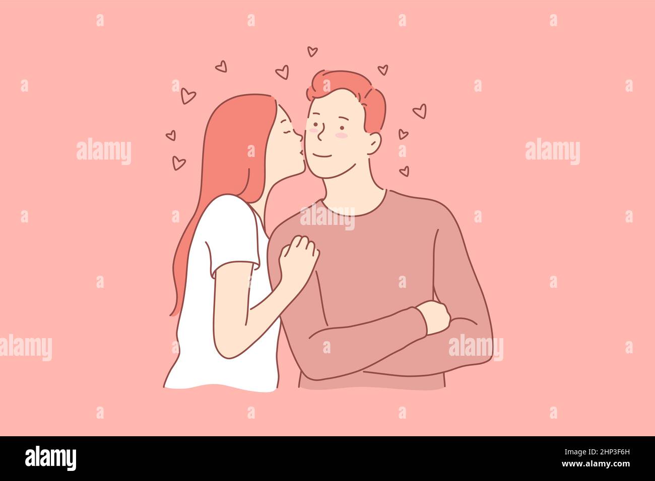 Cheek kiss Stock Vector Images - Alamy
