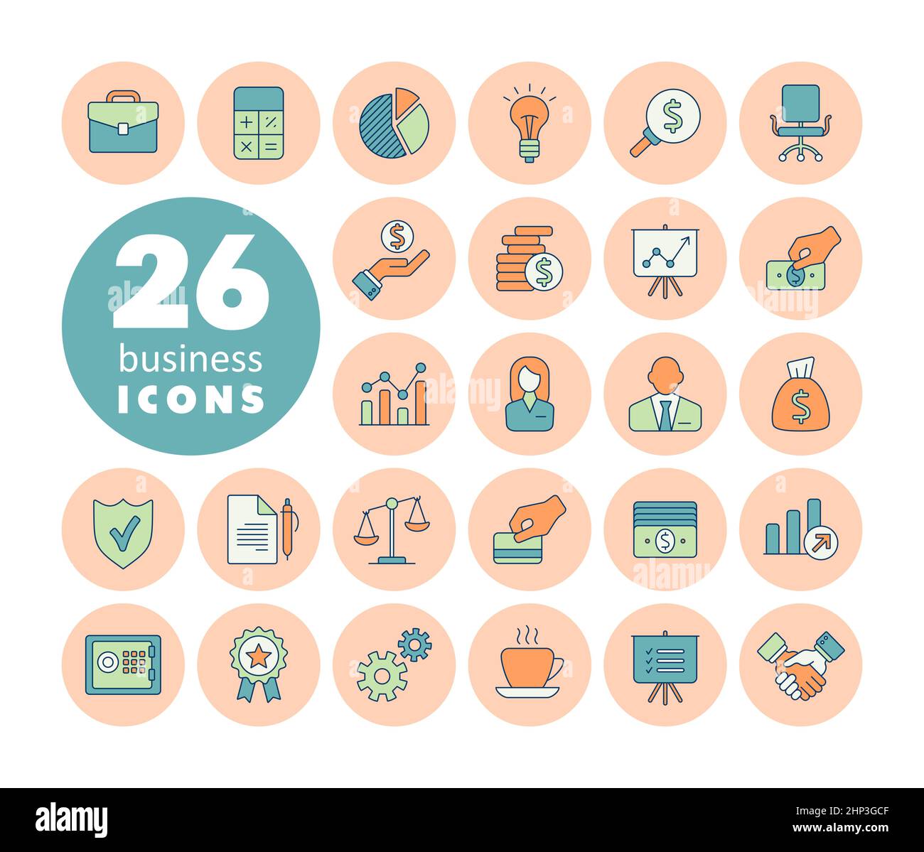 Business and finance web outline flat icon set. Graph symbol for your ...