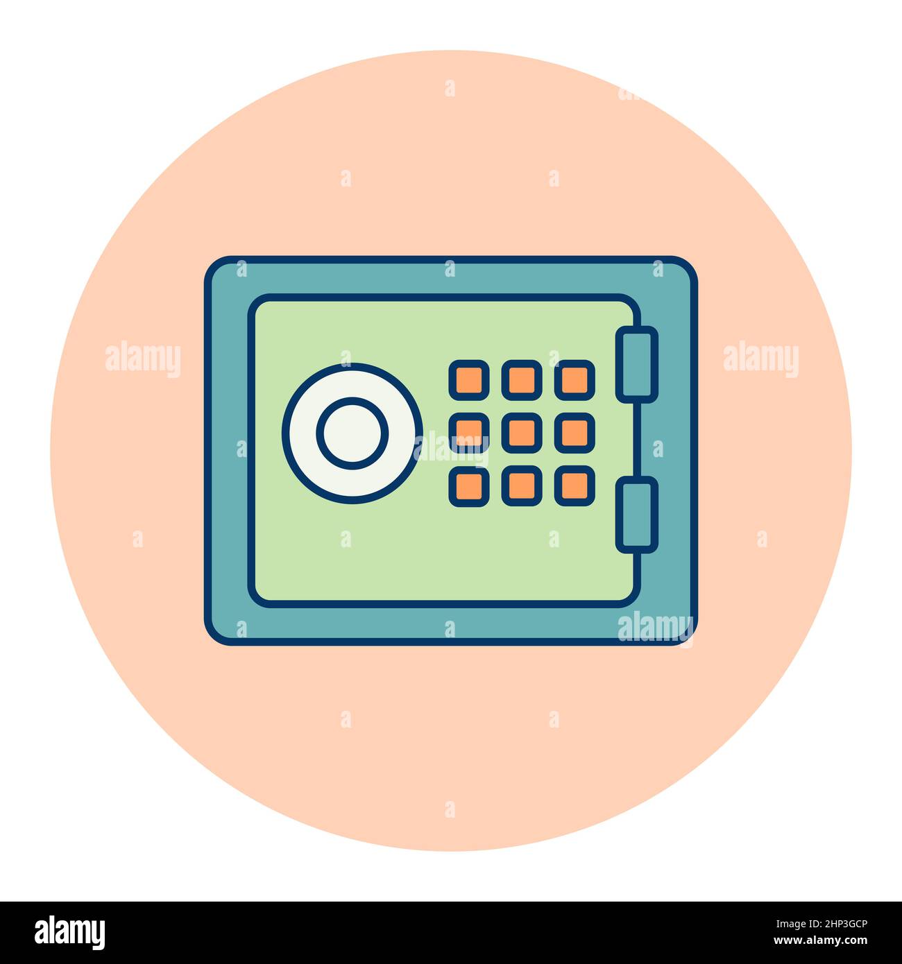 Bank safe outline flat icon. Finances sign. Graph symbol for your web ...