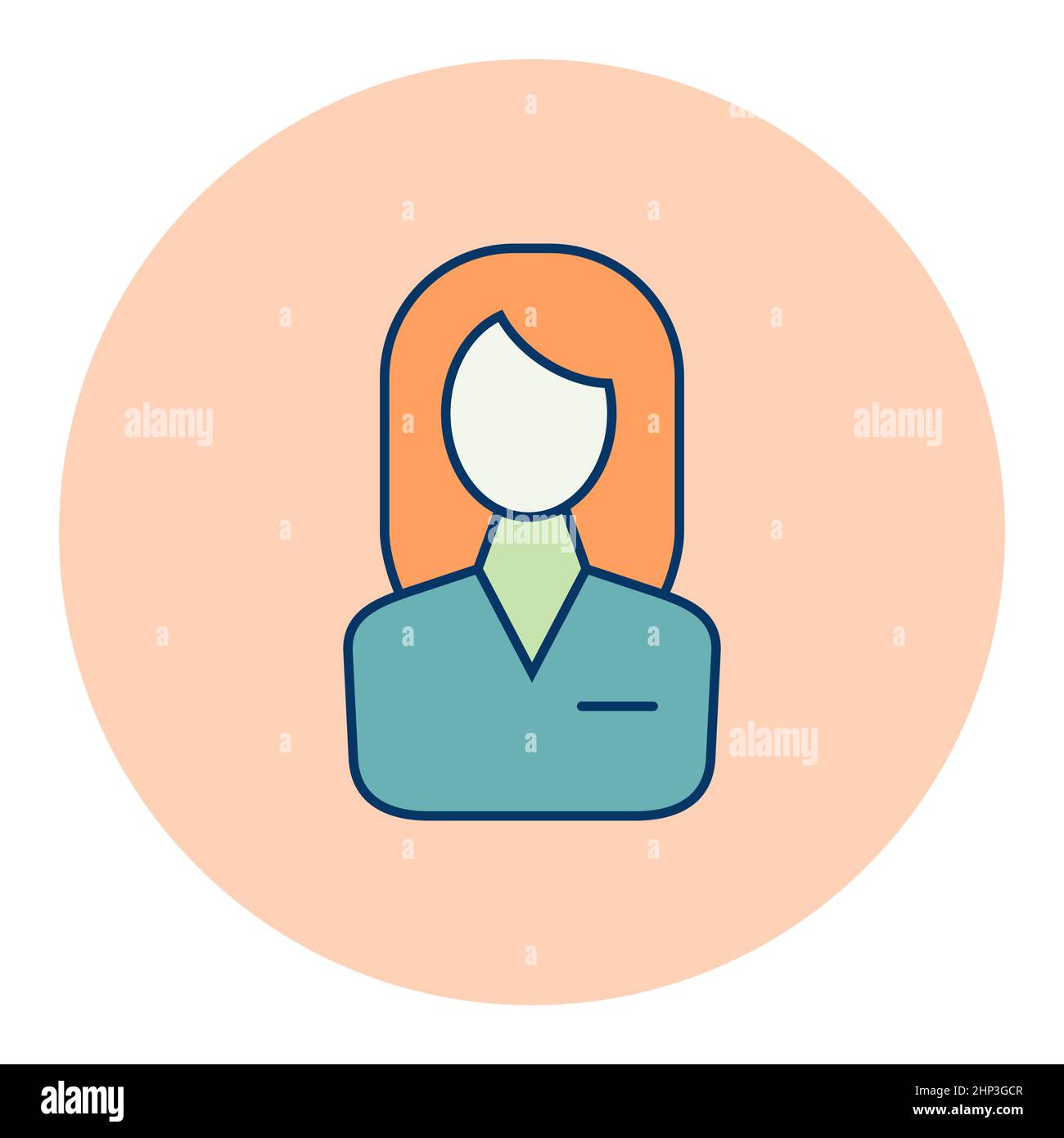 User icon of woman outline flat icon. Business sign. Graph symbol for ...