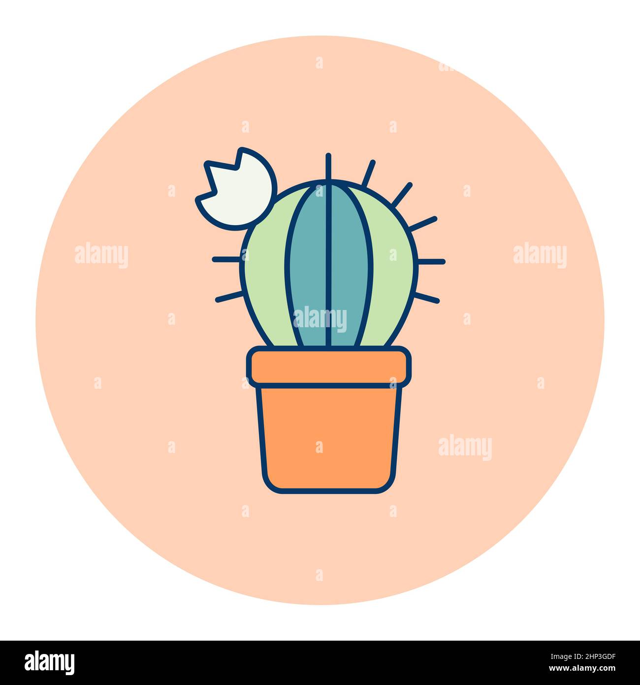 Cactus outline flat icon. Workspace sign. Graph symbol for your web ...