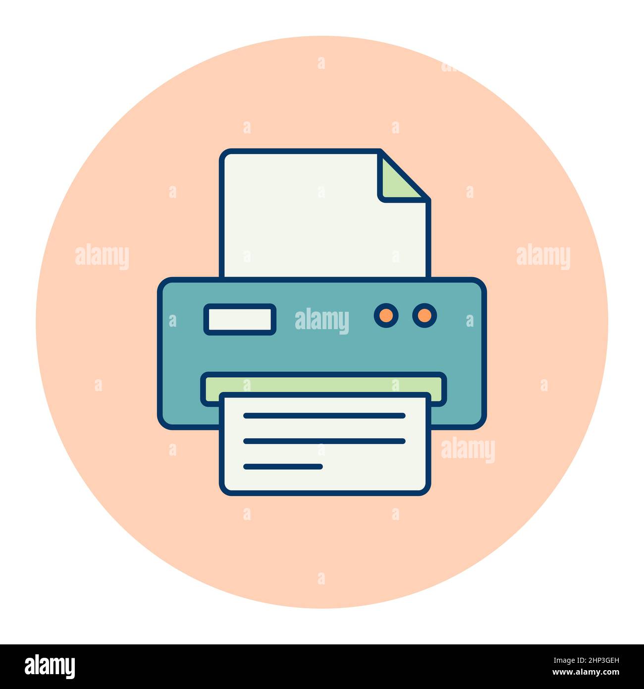 Printer vector outline flat icon. Office sign. Graph symbol for your web site design, logo, app ...