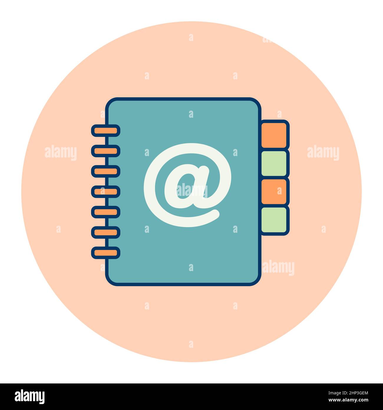 Address Book outline flat icon. Workspace sign. Graph symbol for your ...