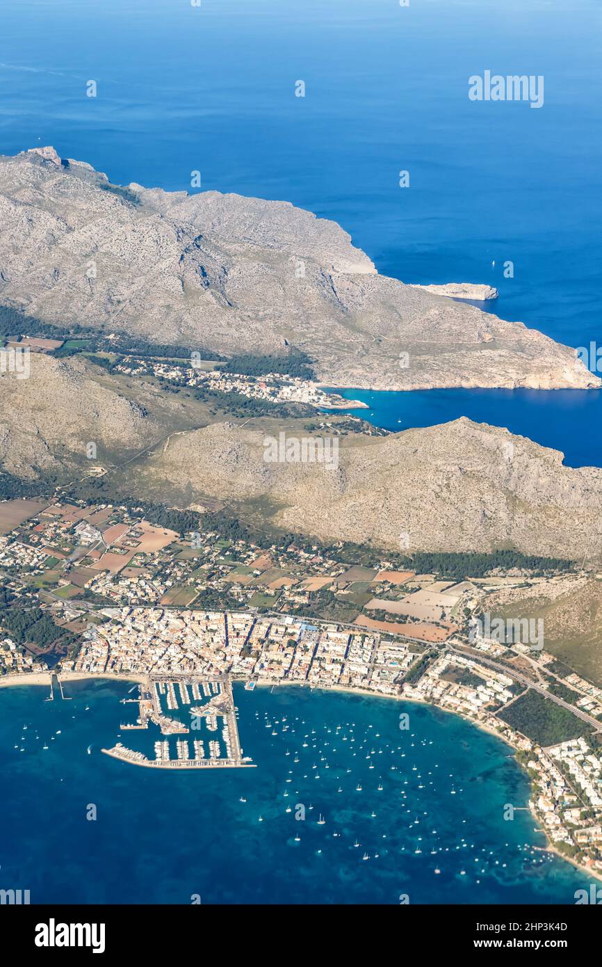 Port de Pollenca on Mallorca marina harbor with boats holidays vacation ...