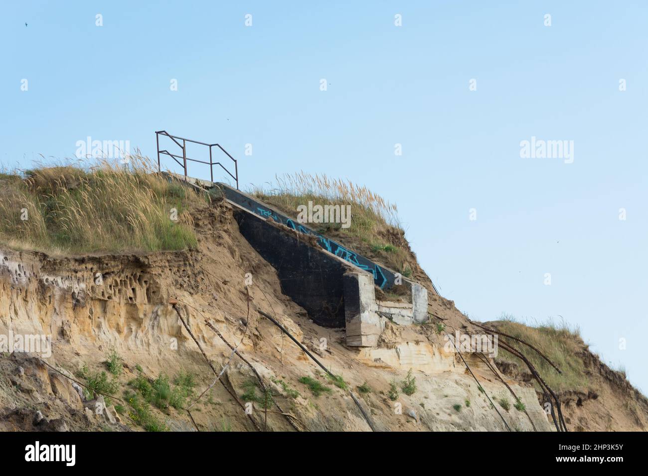 Cliff of ahrenshoop village at baltic sea peninsula darss. (Germany) in ...