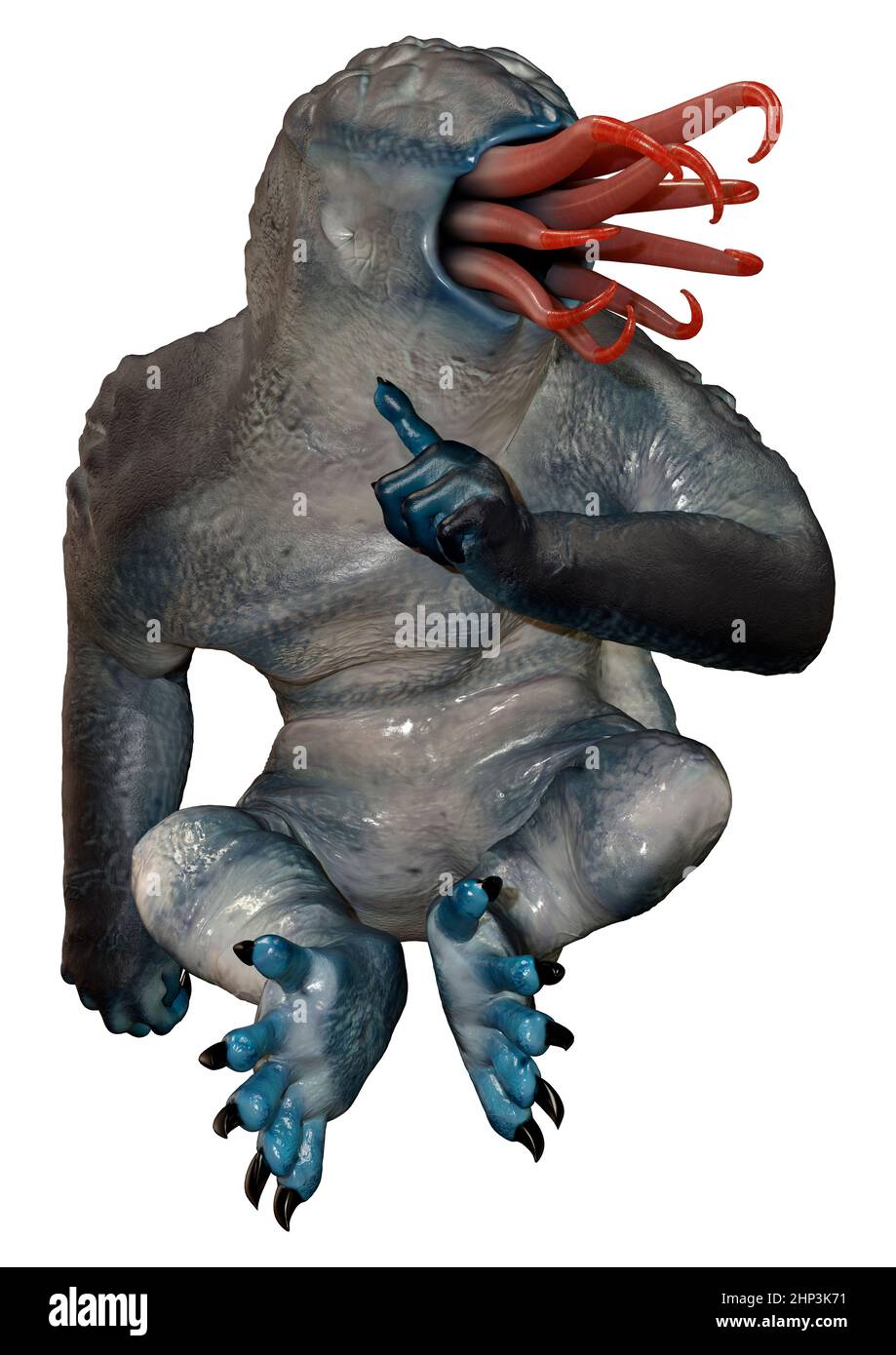 3D rendering of a blue alien isolated on white background Stock Photo ...