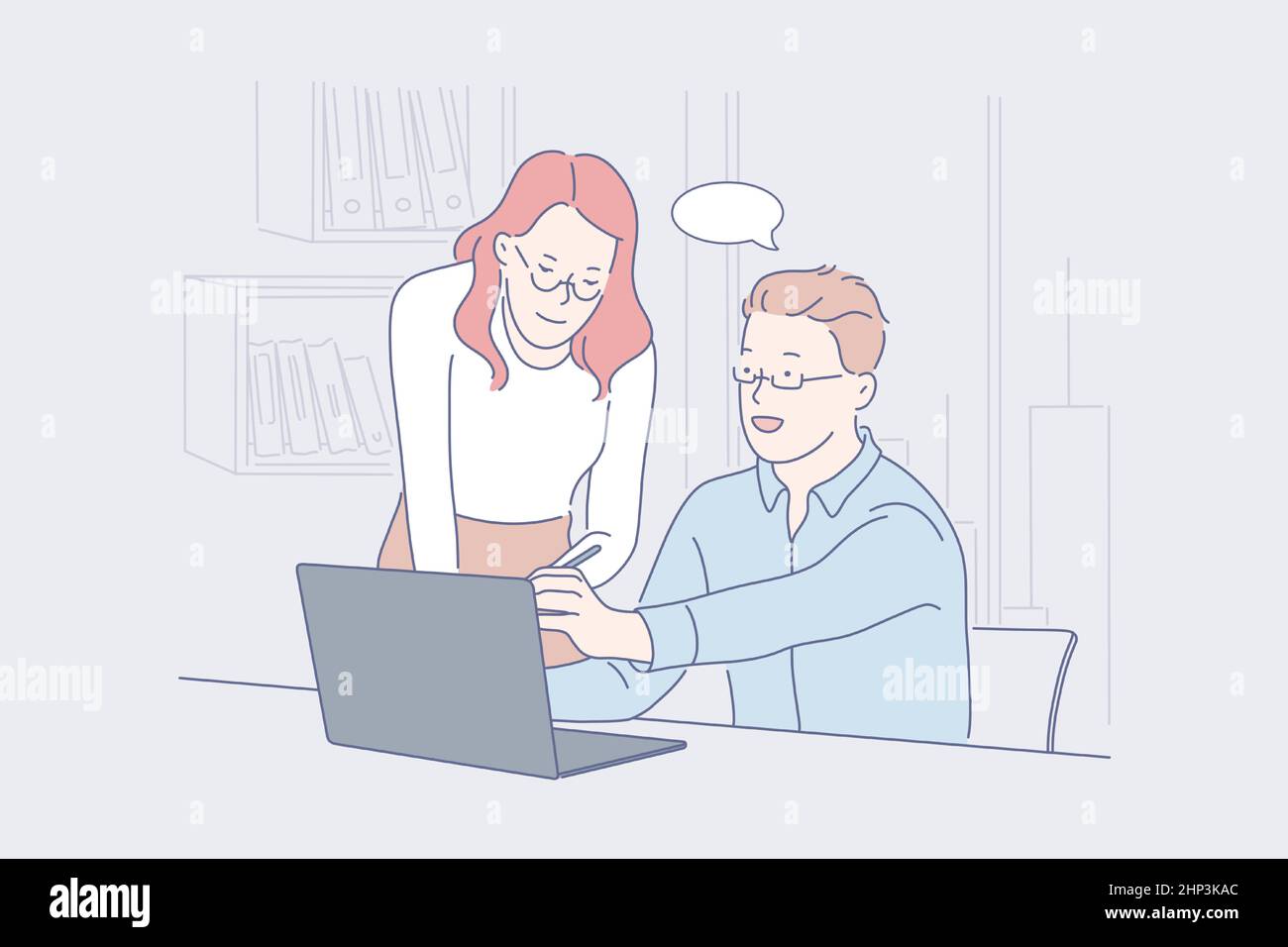 Meeting boss staff room Stock Vector Images - Alamy