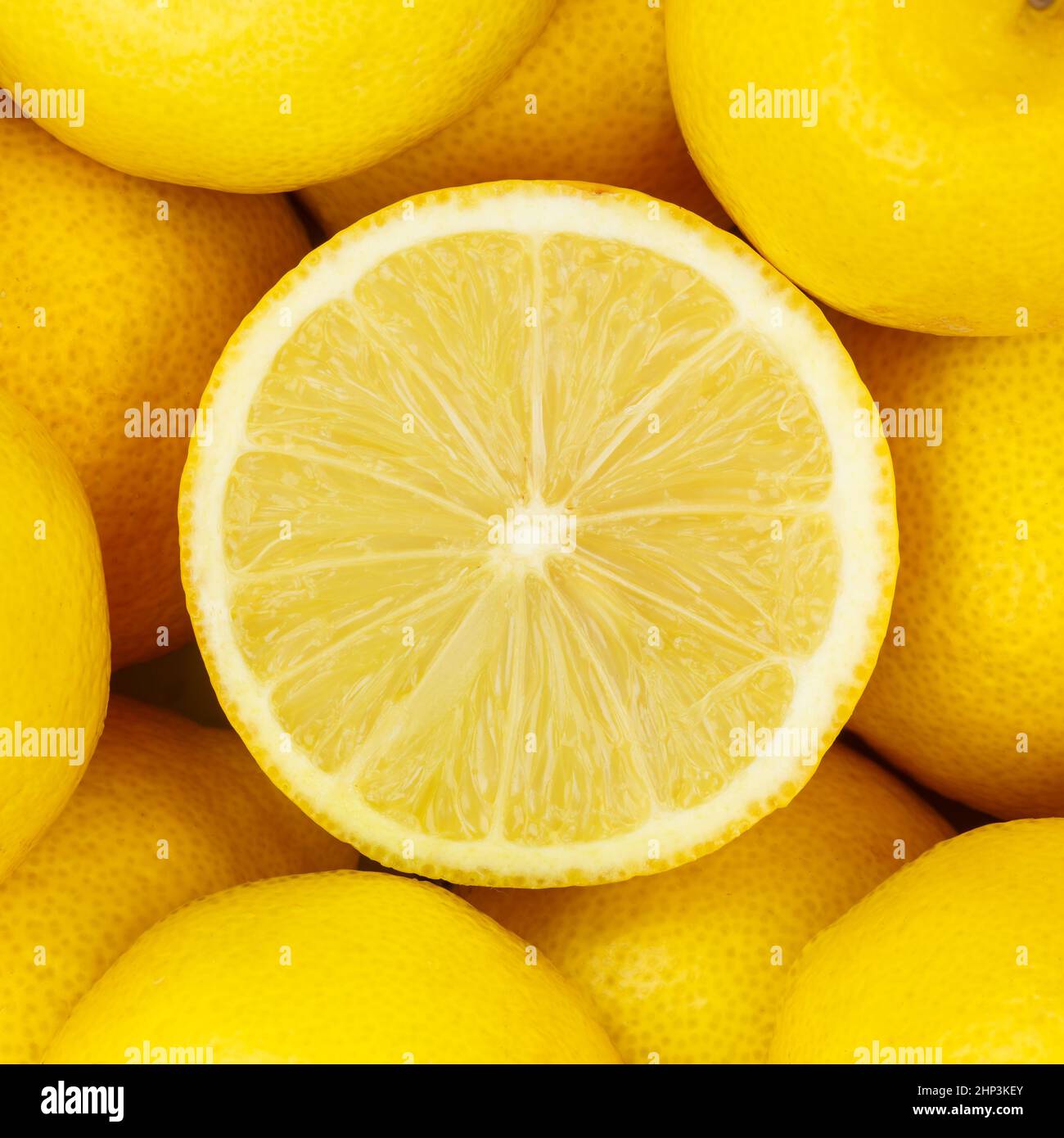 Lemon fruits lemons fruit background from above square top view Stock ...