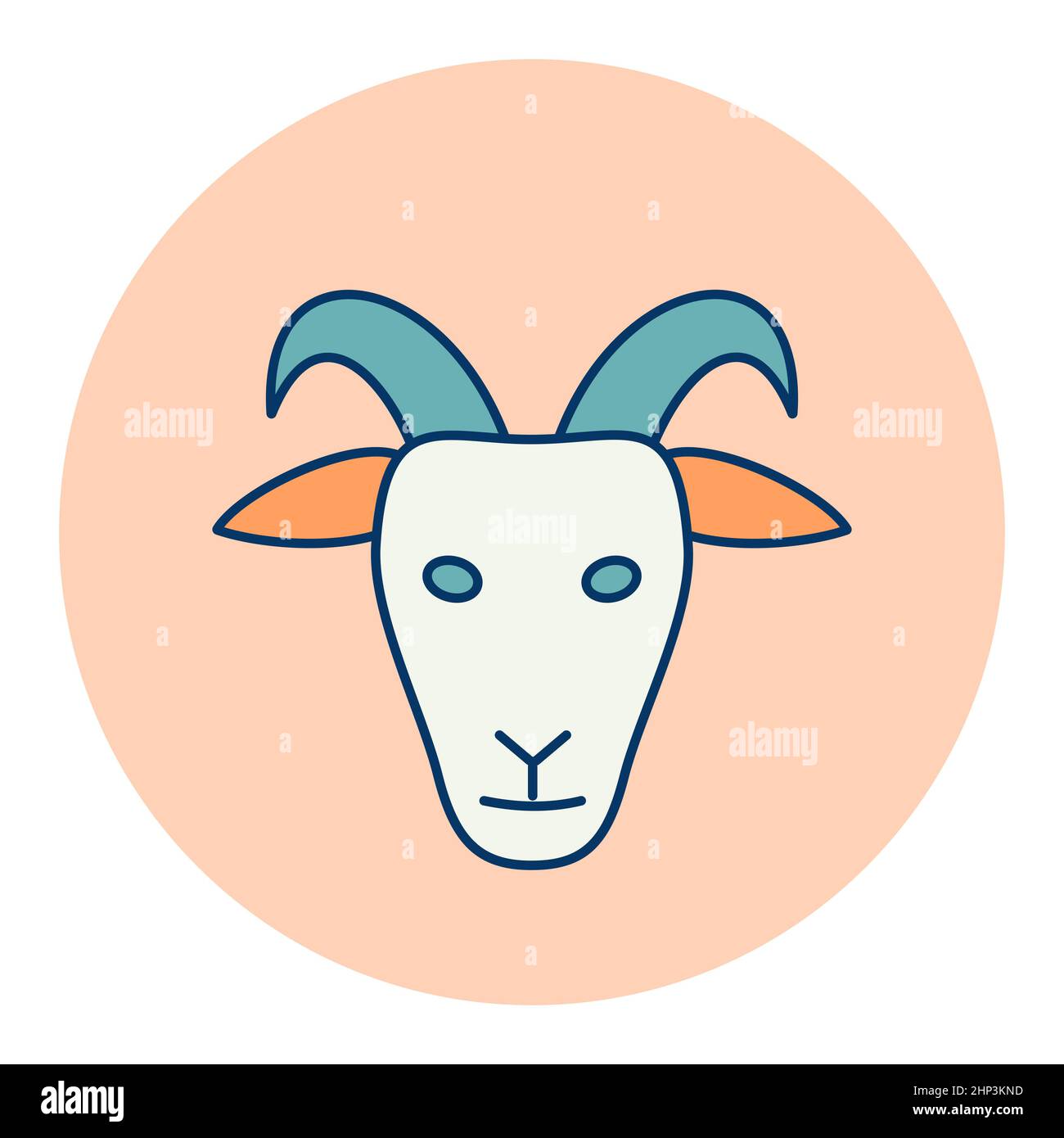 Goat flat icon. Animal head. Farm sign. Graph symbol for your web site ...