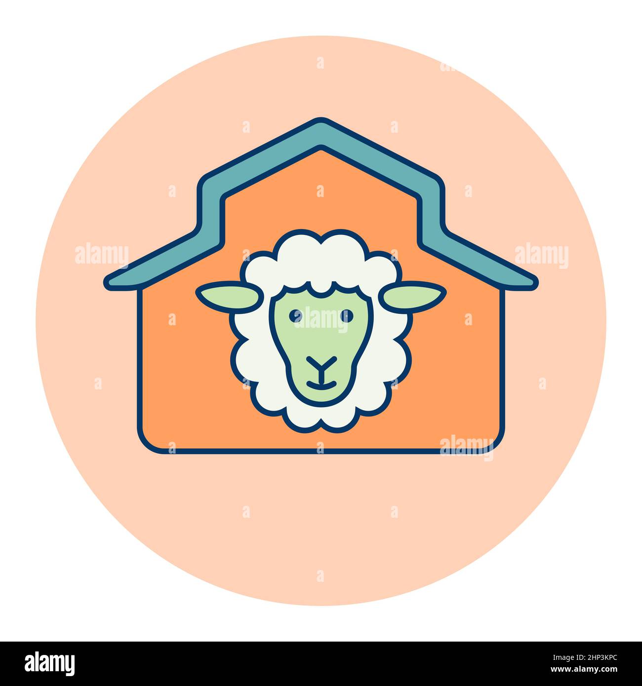 Sheep house flat icon. Farm animal sign. Graph symbol for your web site ...