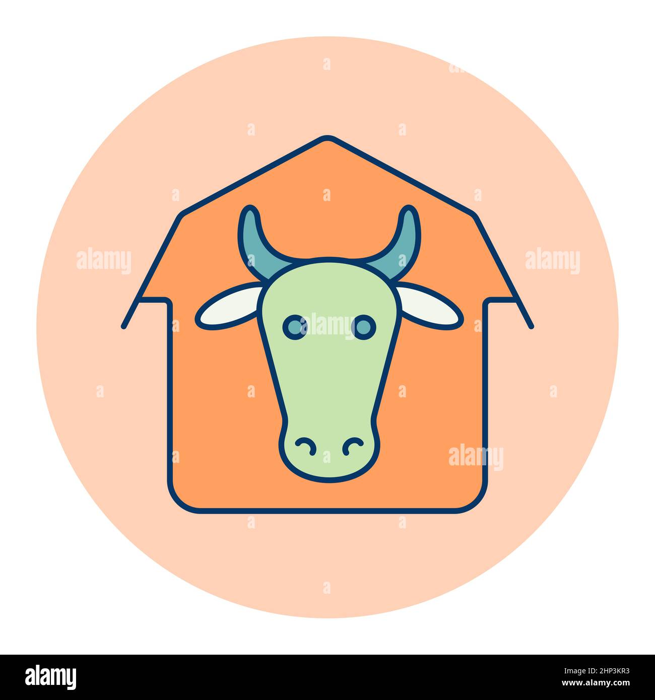 Cowshed flat icon. Farm animal sign. Graph symbol for your web site ...