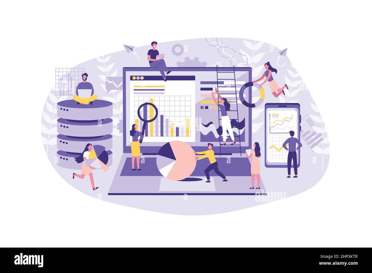 Business Concept Data analysis,Teamwork. Group of Clerks conduct ...