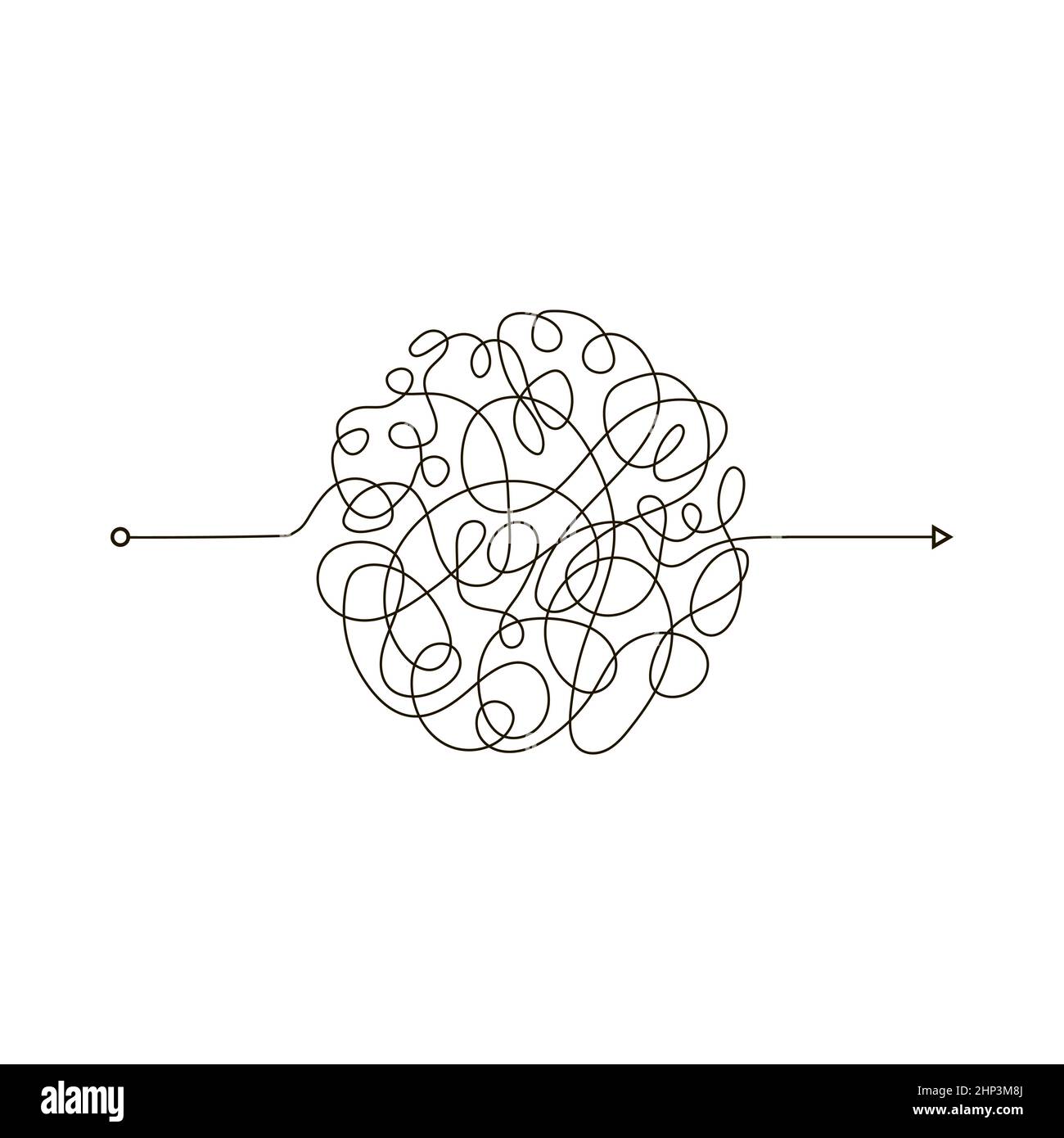 Chaotic Doodle. Thread Clew Knot. Insane Messy Line. Complicated Clew ...