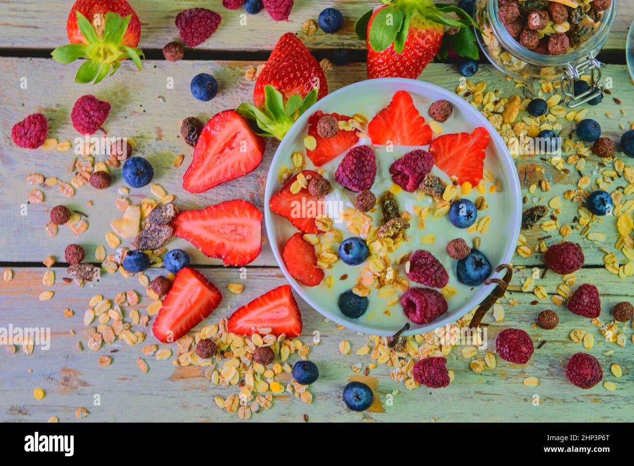 Composition of a typical genuine breakfast made with yoghurt ...