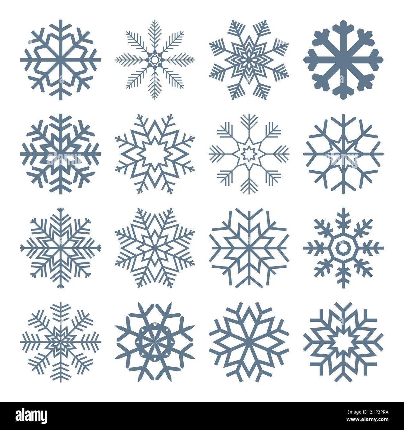 Vector snow flakes set Cut Out Stock Images & Pictures - Alamy
