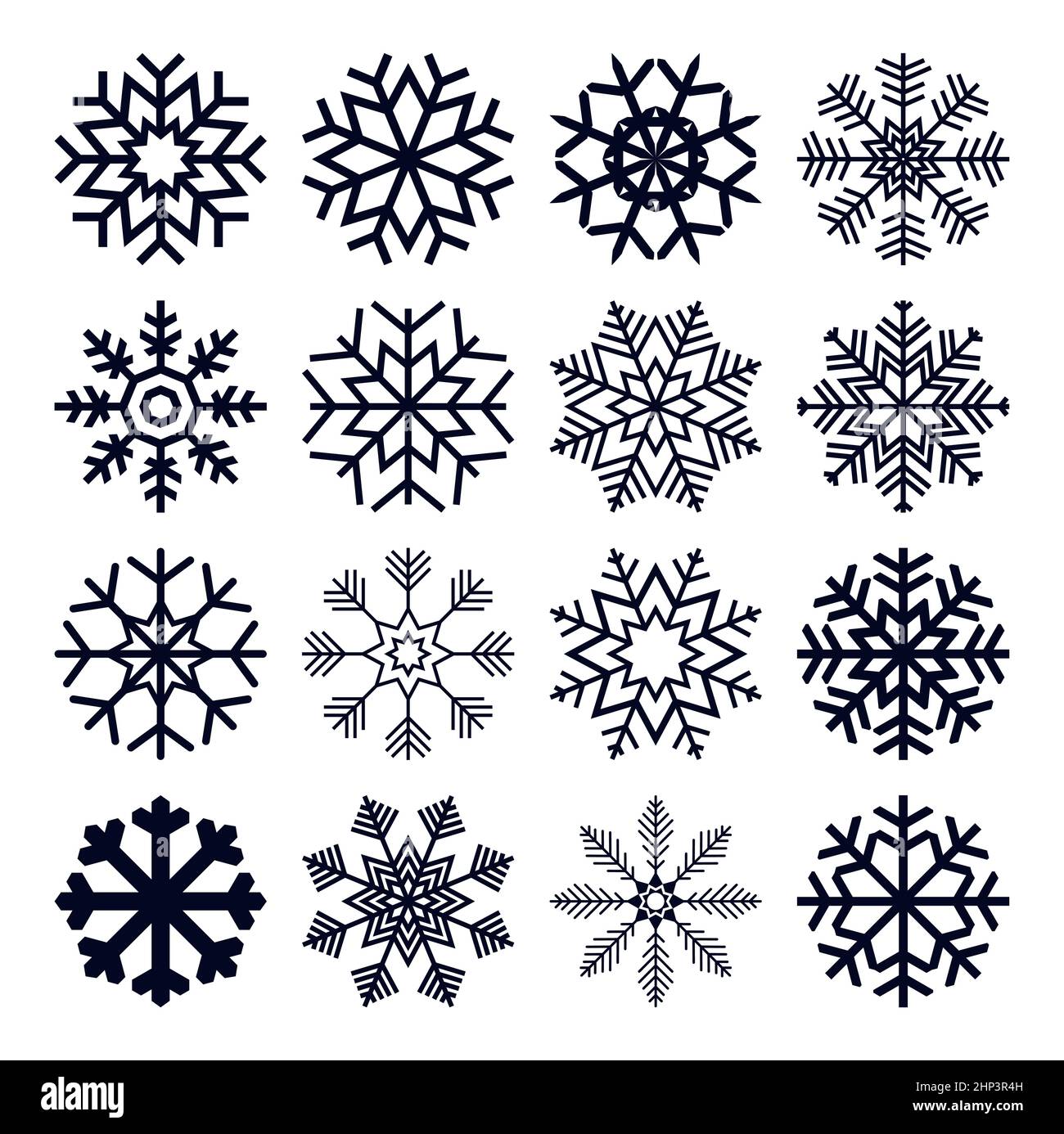 collection of different christmas snow flakes Stock Vector Image & Art ...
