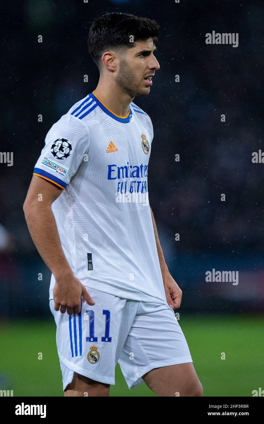 PARIS, FRANCE - FEBRUARY 15: Marco Asensio of Real Madrid during the ...