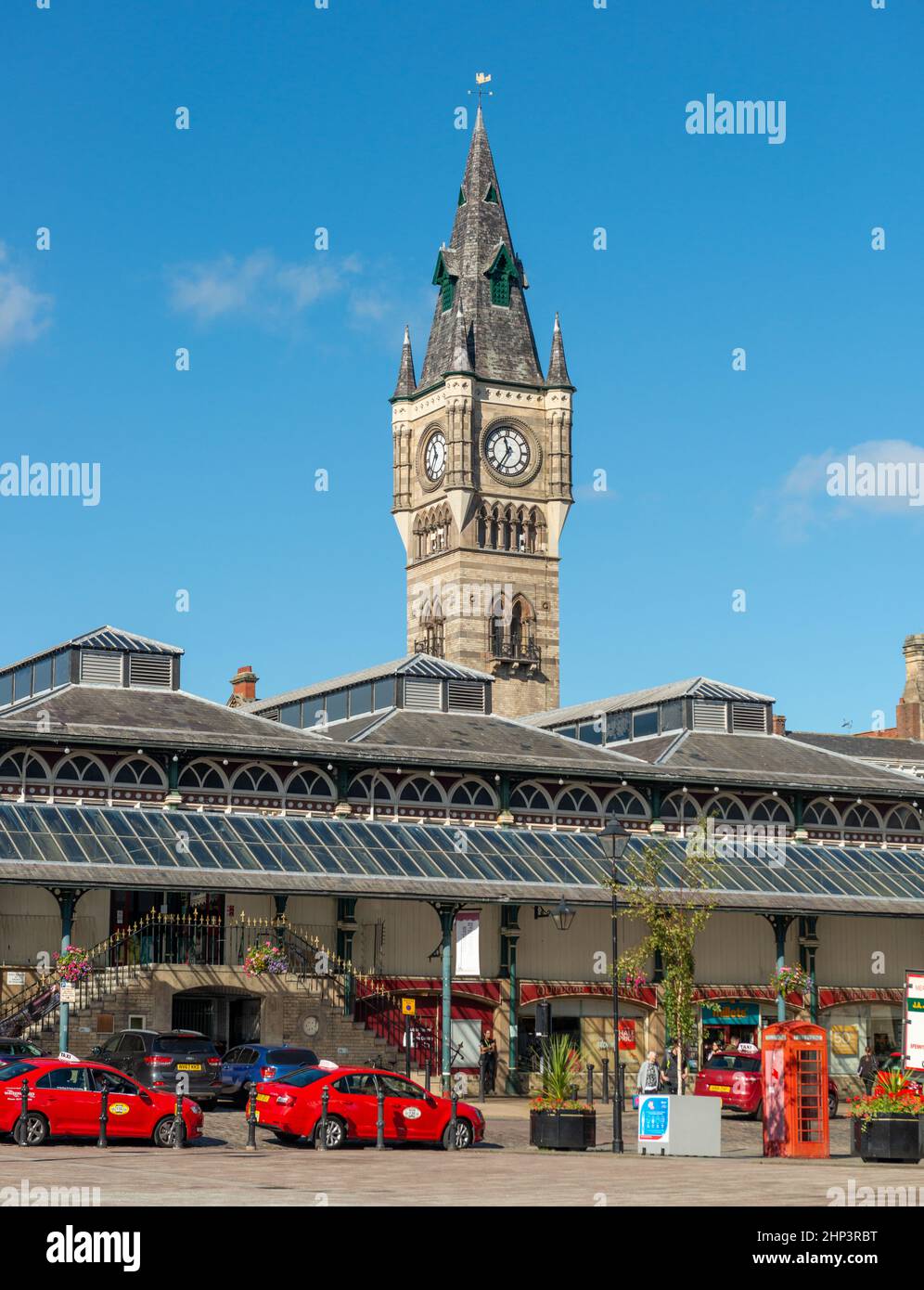 The Market Hall and Clock tower in the centre of Darlington, County ...