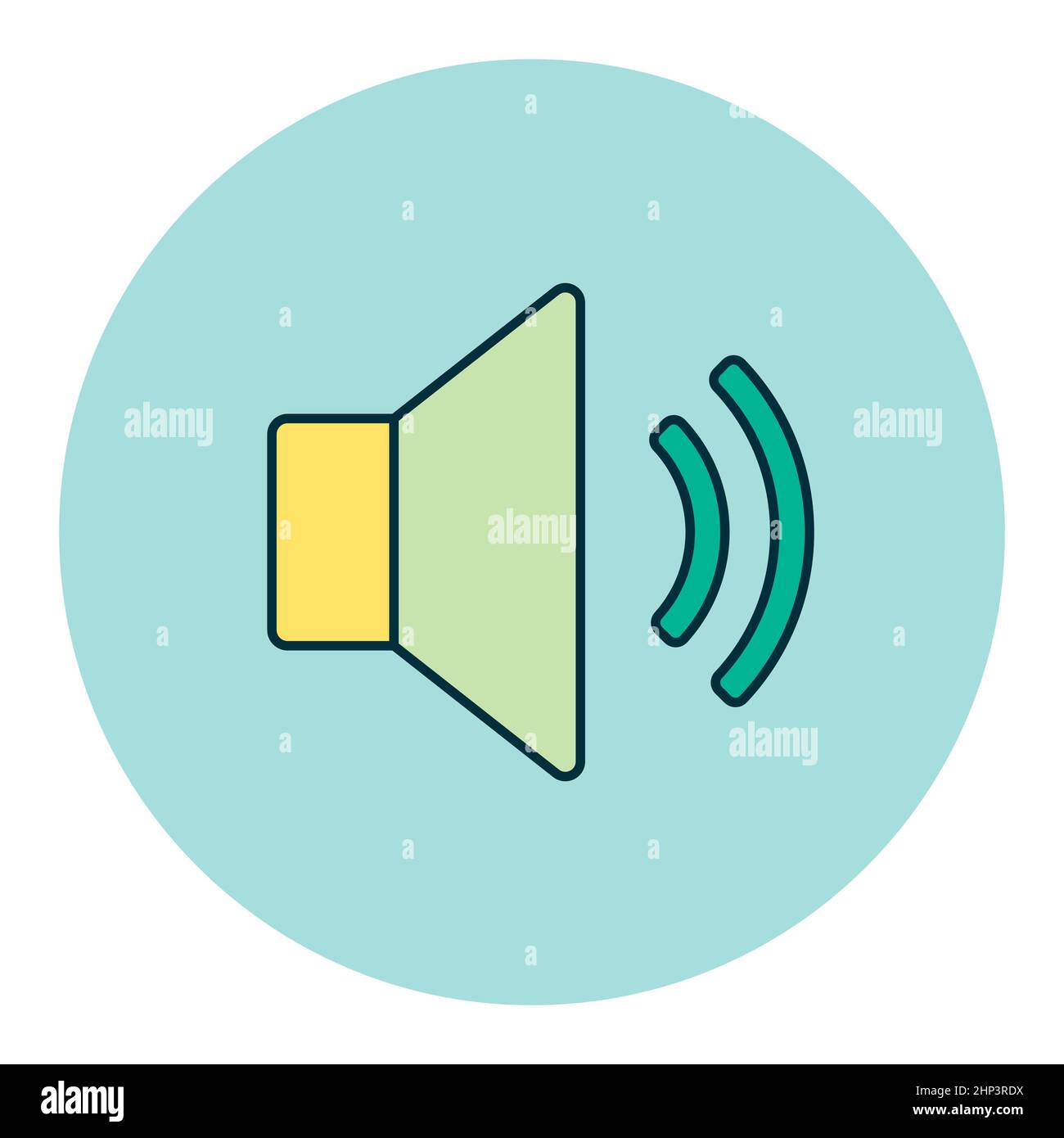 Medium volume sound music color vector icon. Graph symbol for music and ...