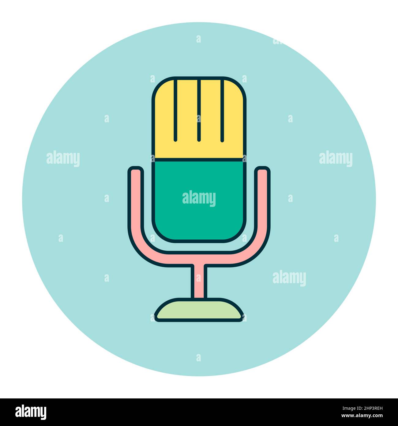 Retro microphone color vector icon. Graph symbol for music and sound ...