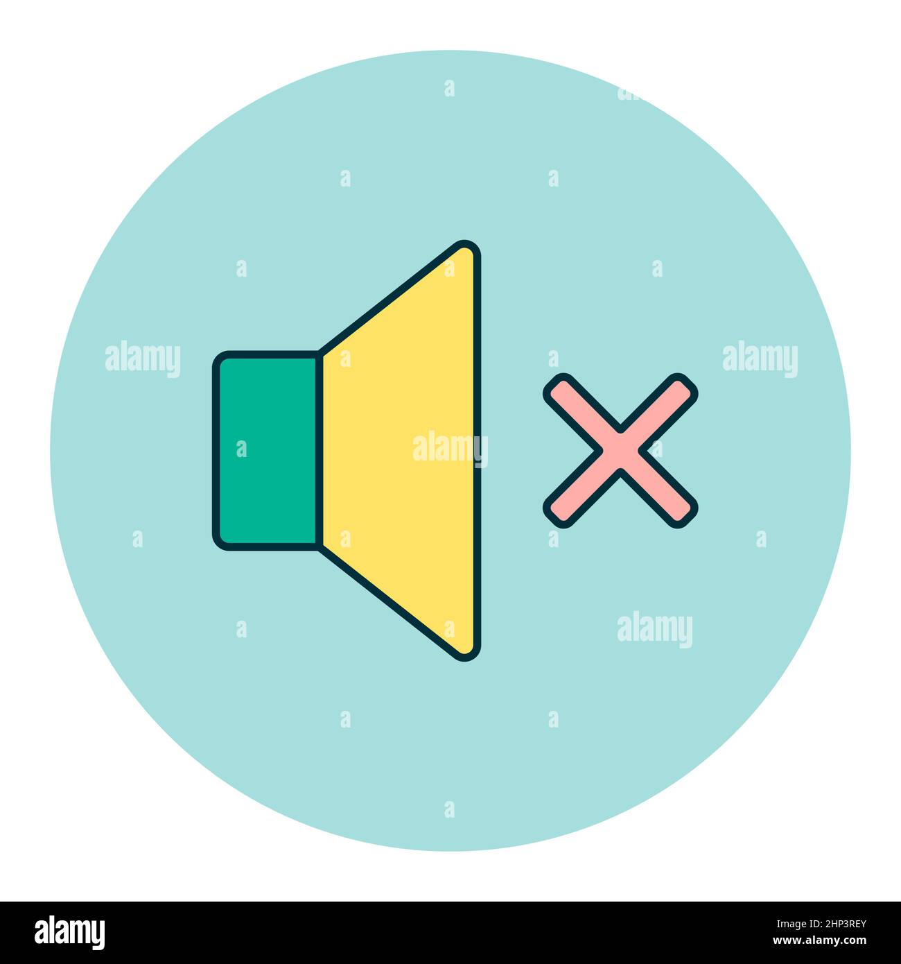 Sound on off color vector flat icon. Volume. Mute button. Graph symbol ...