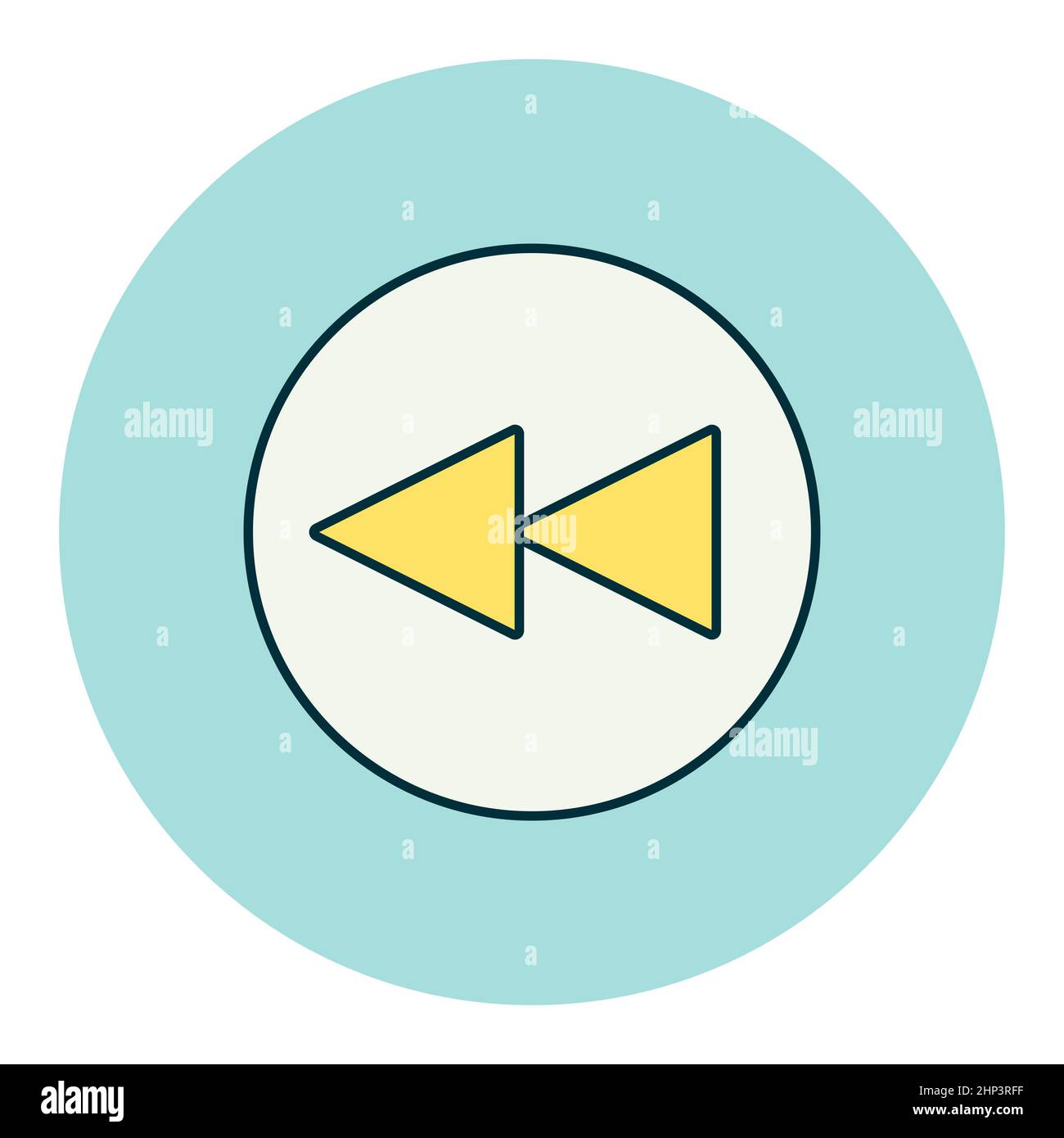 Play previous track button color vector icon. Graph symbol for music ...