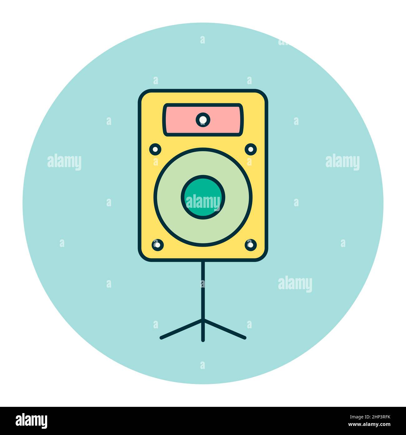 Acoustic speaker vector flat icon. Music column. Graph symbol for music ...