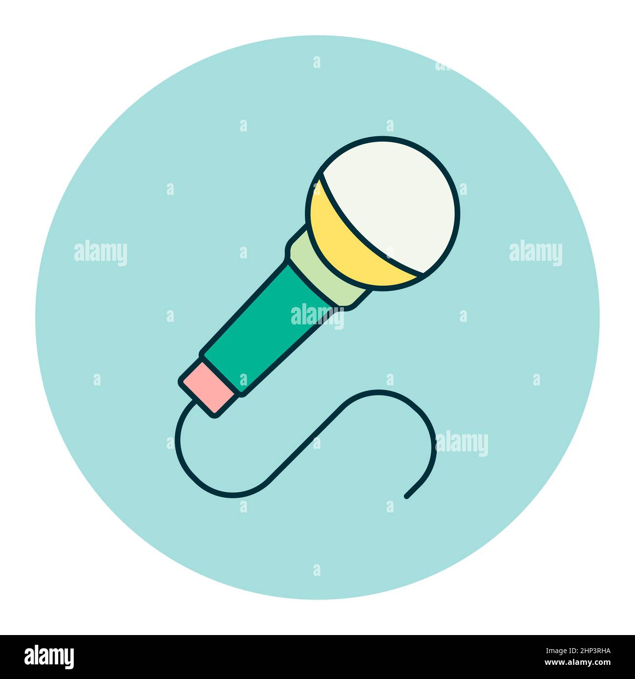 Microphone color vector icon. Music sign. Graph symbol for music and ...