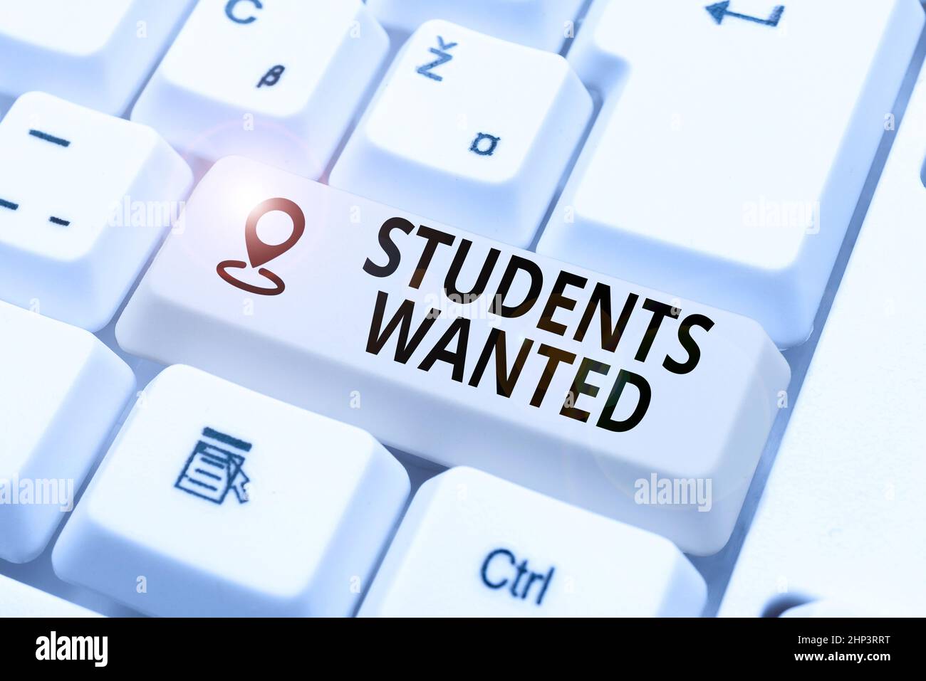 Hand writing sign Students Wanted, Word Written on list of things ...