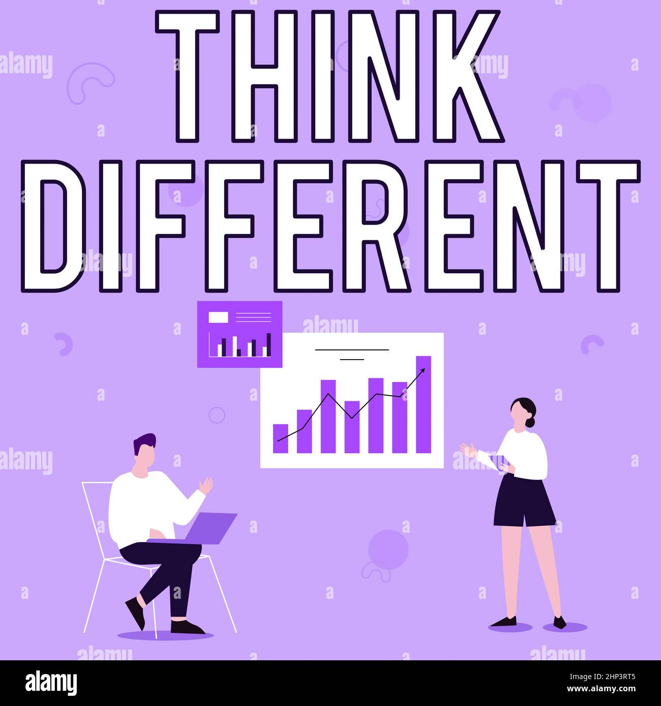 Text showing inspiration Think Different, Word for be unique with your ...
