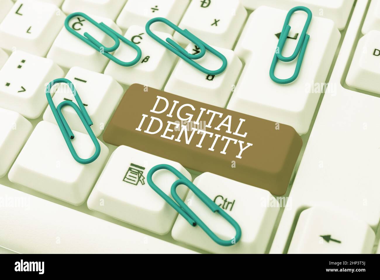 Hand writing sign Digital Identity, Word Written on information on ...