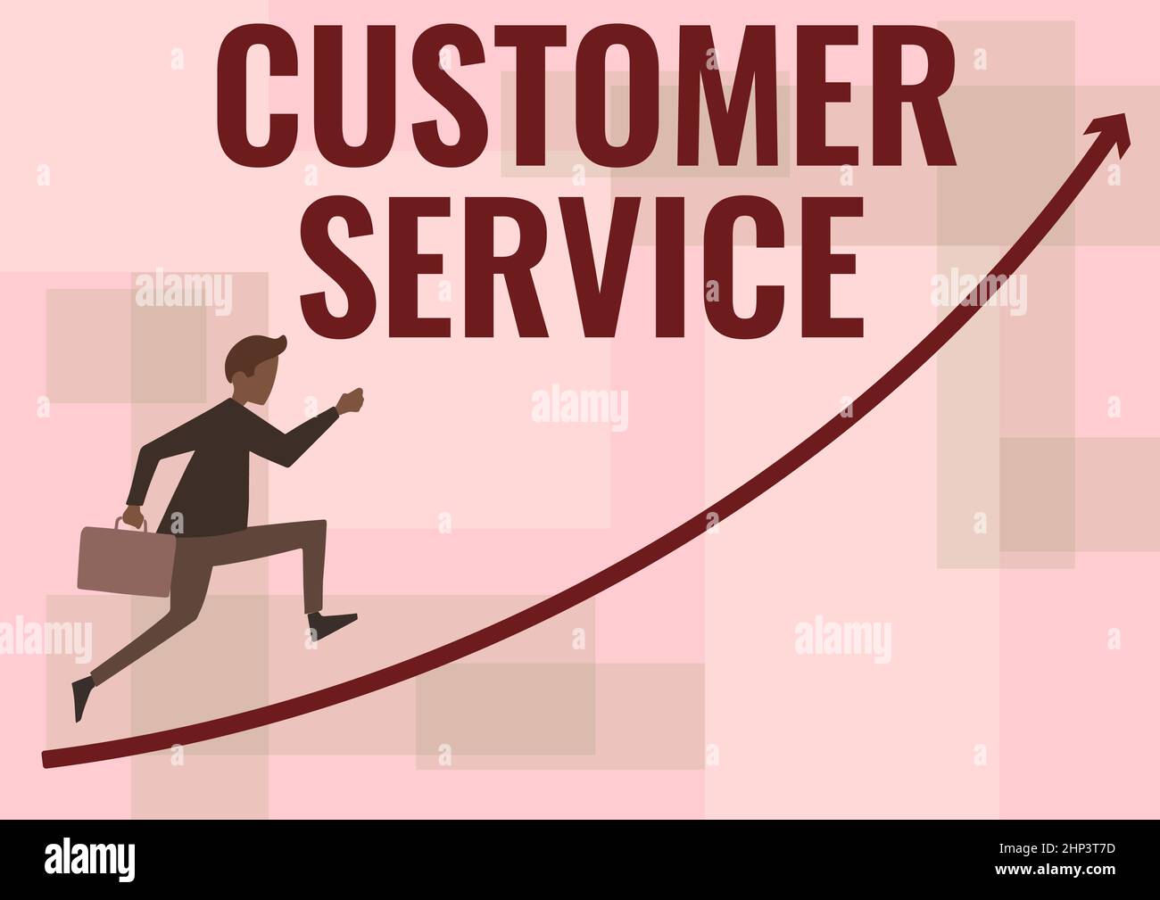 Text showing inspiration Customer Service, Business overview process of ...